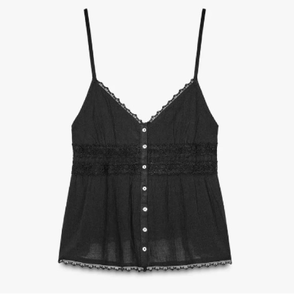 Zara | Tops | Nwt Zara Black Lace Cami | Poshmark